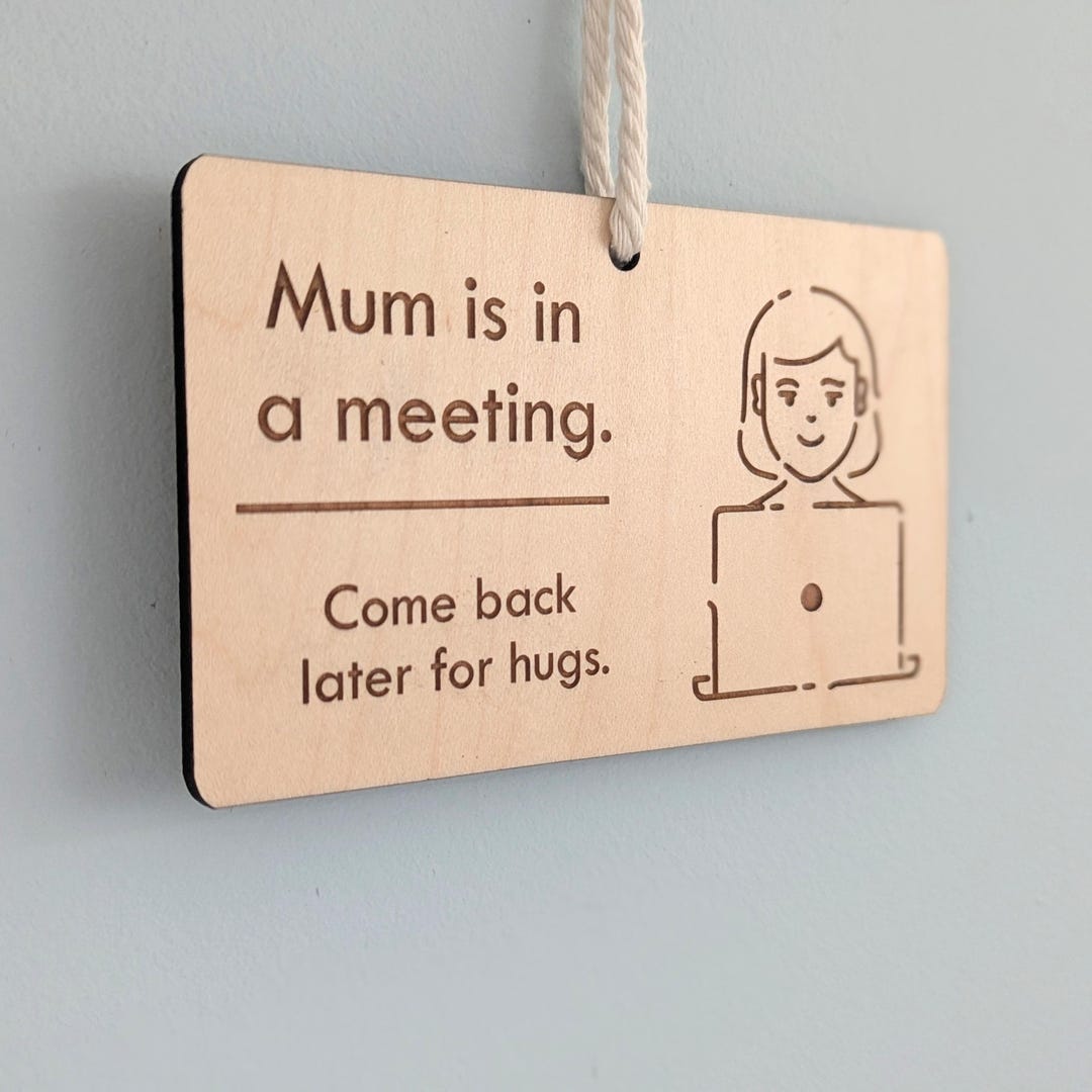 Mum is in a Meeting Do Not Disturb Sign Work Wooden Door Hanger, Zoom ...