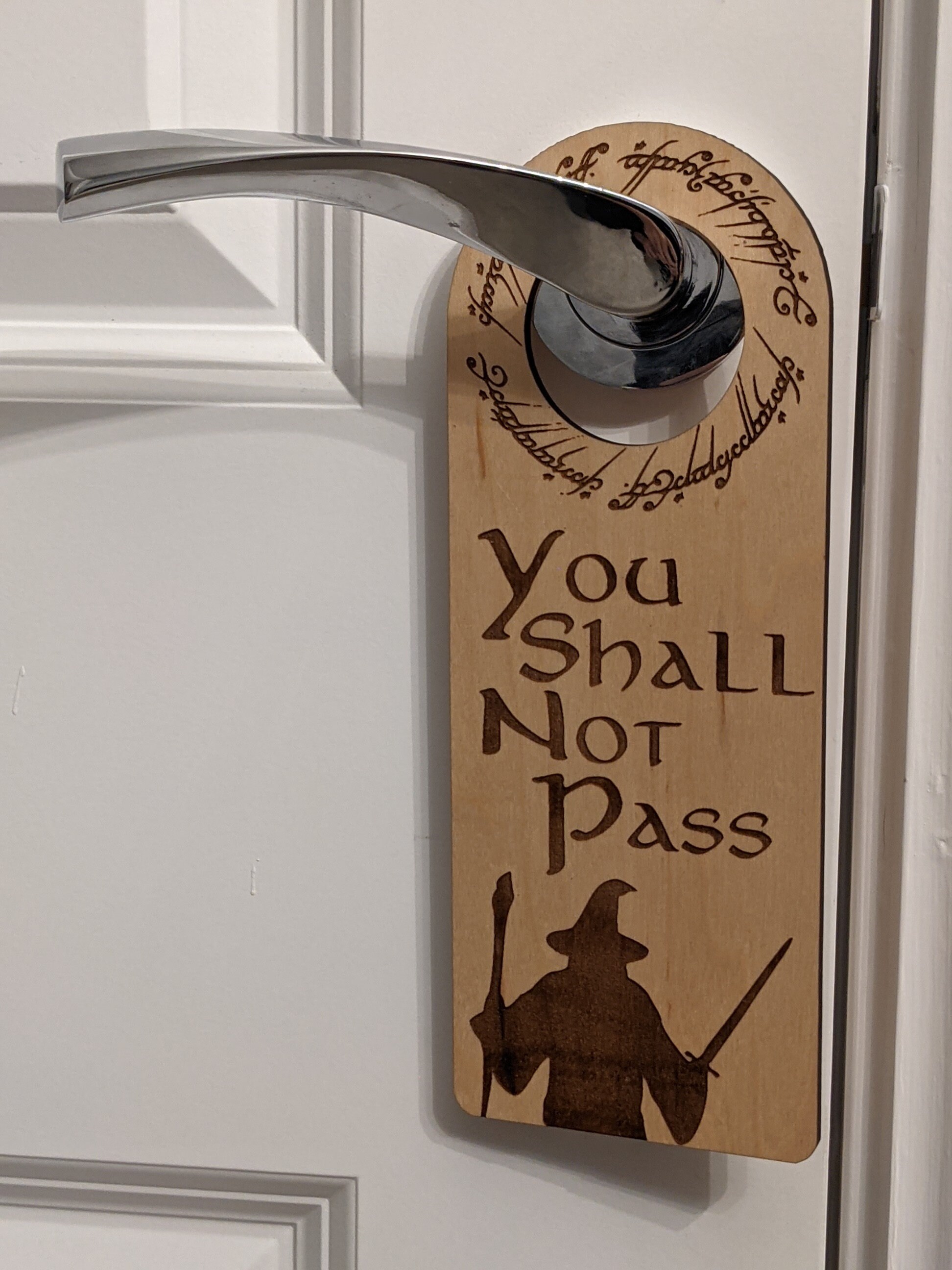 LOTR Hobbit hole sign door oak wood — Chikaishop