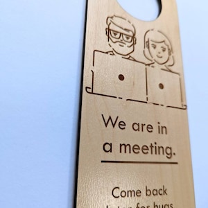We Are on a Meeting Do Not Disturb Sign Work Wooden Door Hanger, Zoom ...