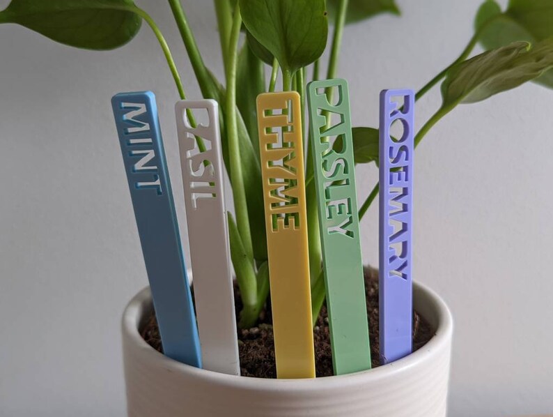 Personalized Plant Marker Garden Laser Engraved Into Pastel Acrylic ...