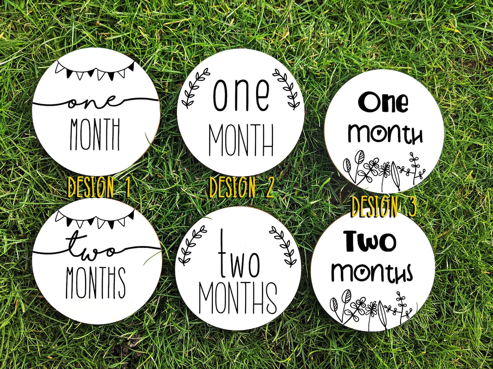 Personalized Baby Milestone Plaques 6 or 7 Wooden 12 Months - Etsy UK