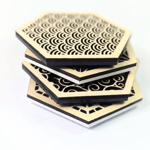 Japanese Style Coasters Set of 4 / Japanese Patterns / Japan Coasters ...