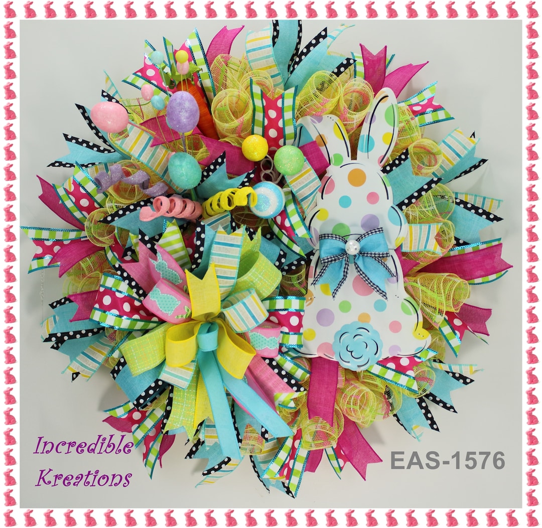 Happy Easter Wreath Easter Bunny Wreath Easter Wreath Easter Wreaths ...