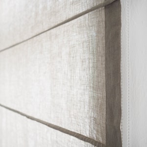 Linen Roman Blind | Medium Linen Custom Roman Shades in Natural Linen ...