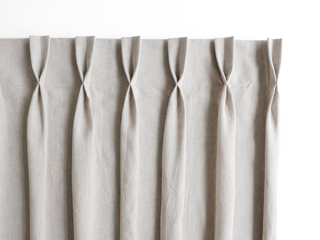 French Pleated Curtains. Double Pinch Pleat Curtain Made of Heavy Linen ...