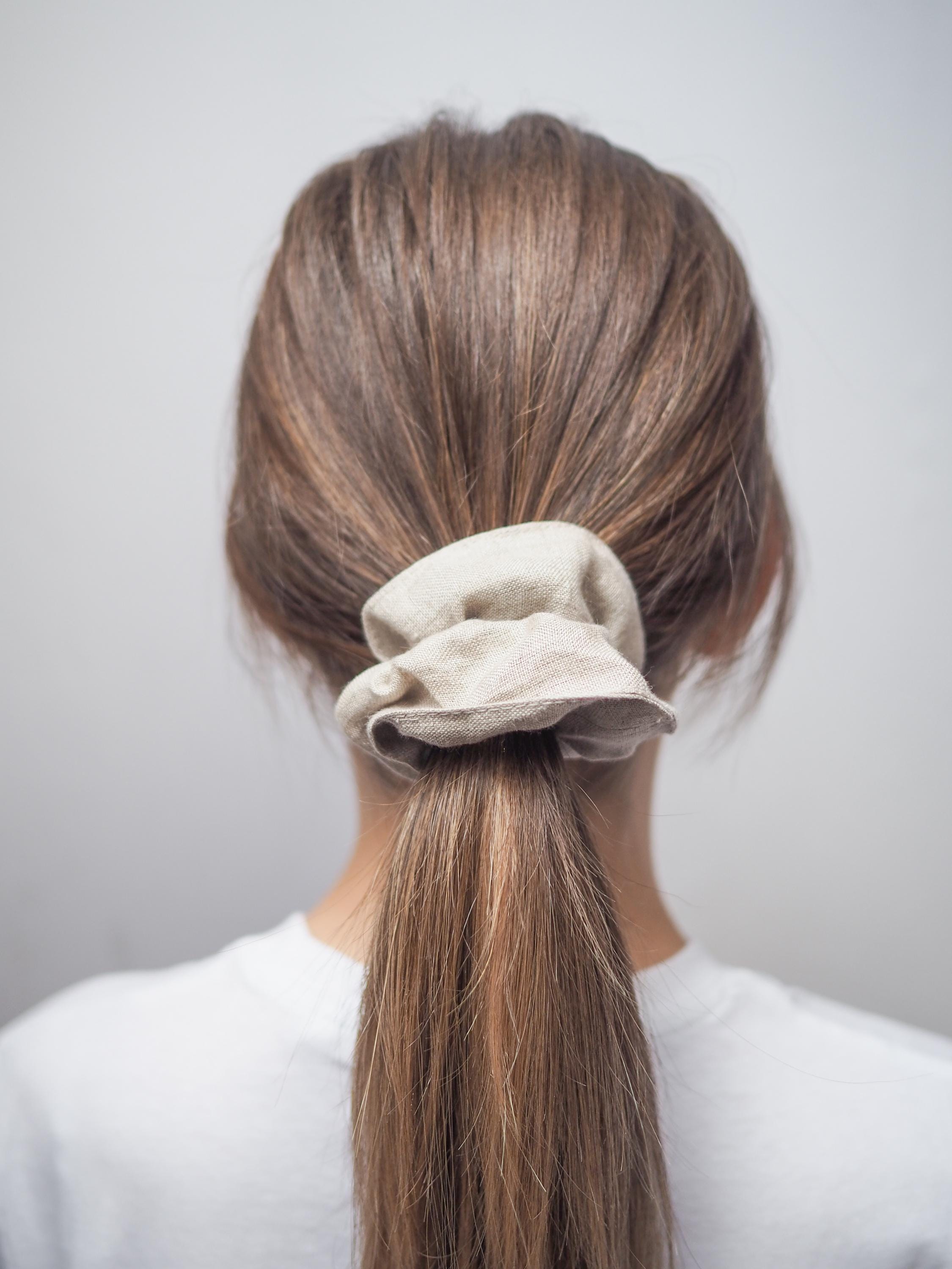 Dusty Blue Linen Scrunchie, Soft Linen Hair Tie, Best Friend Gift ...