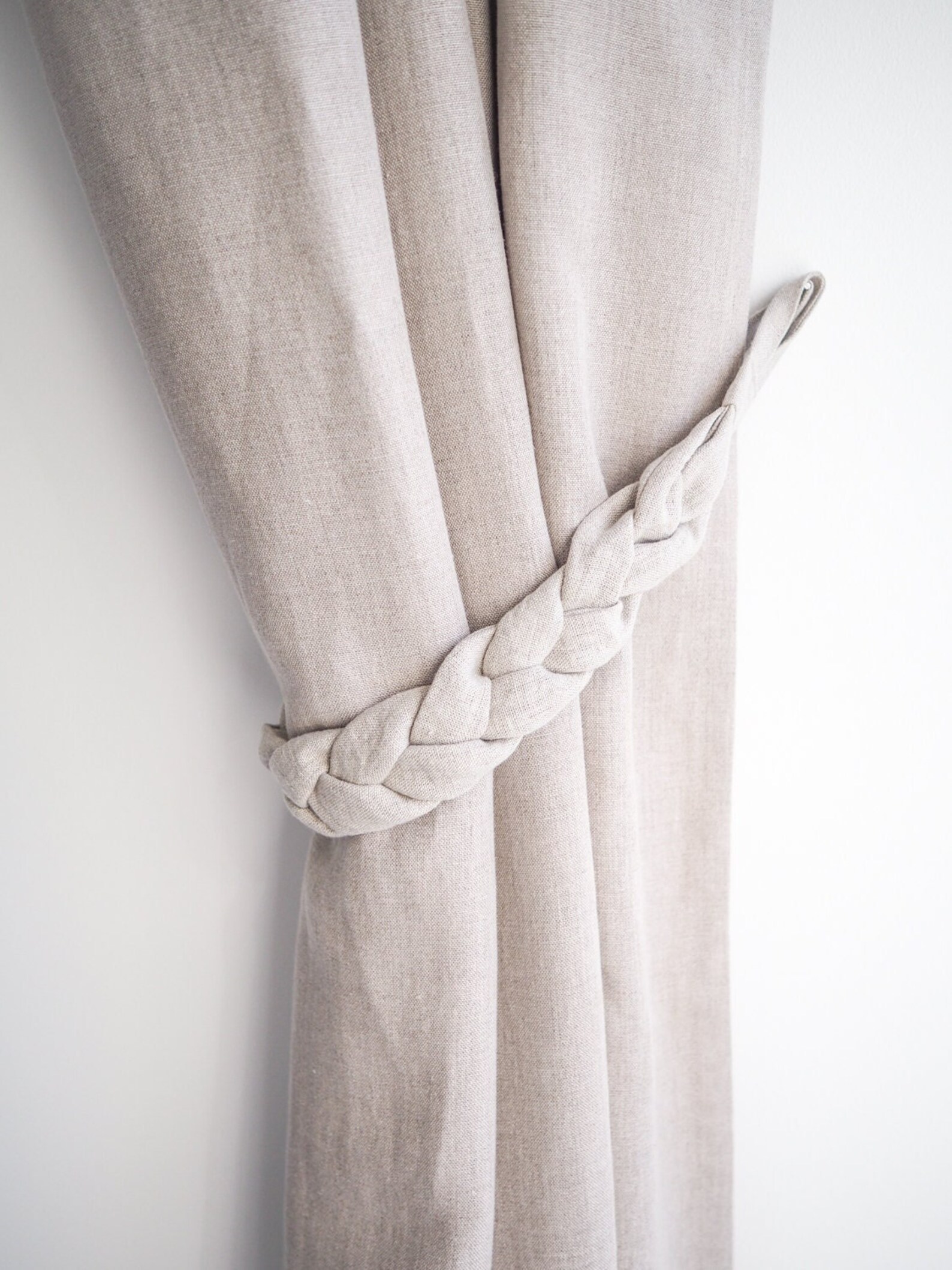Braided Linen Curtain Hold-back Made of Heavy Linen (280 G/m2 ...