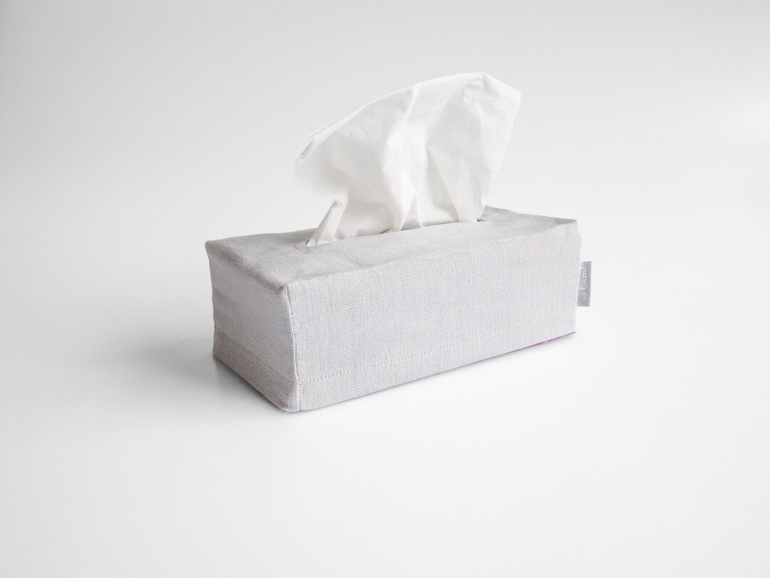 Light Gray Tissue Box Cover. Linen Tissue Box Case. - Etsy