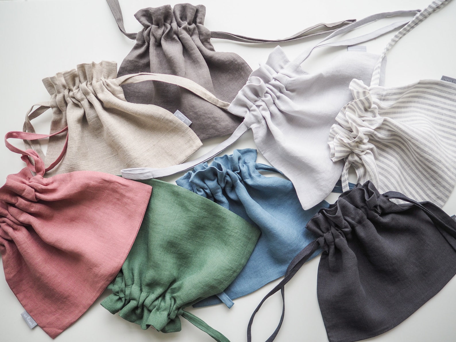 Linen Drawstring Bag. Linen Pouch, Soft Linen Storage Bag in Natural ...