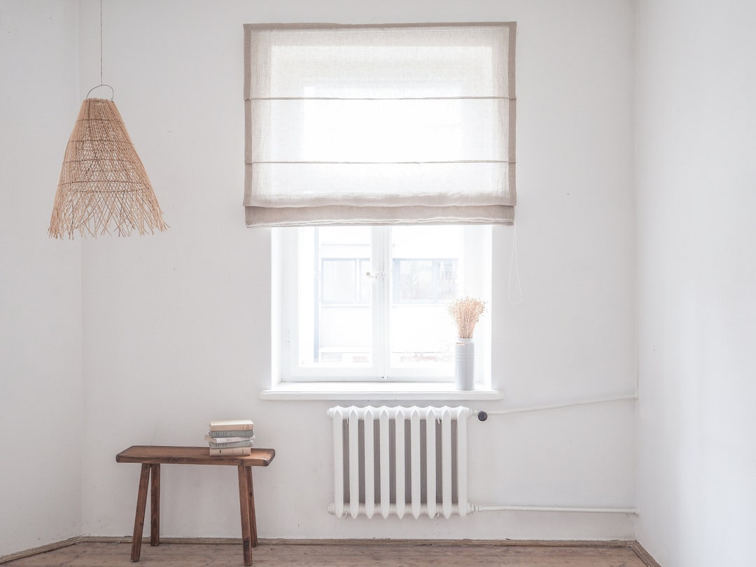 Sheer Linen Roman Blind | MUSLIN LINEN Roman Shades | Window Shades - Etsy