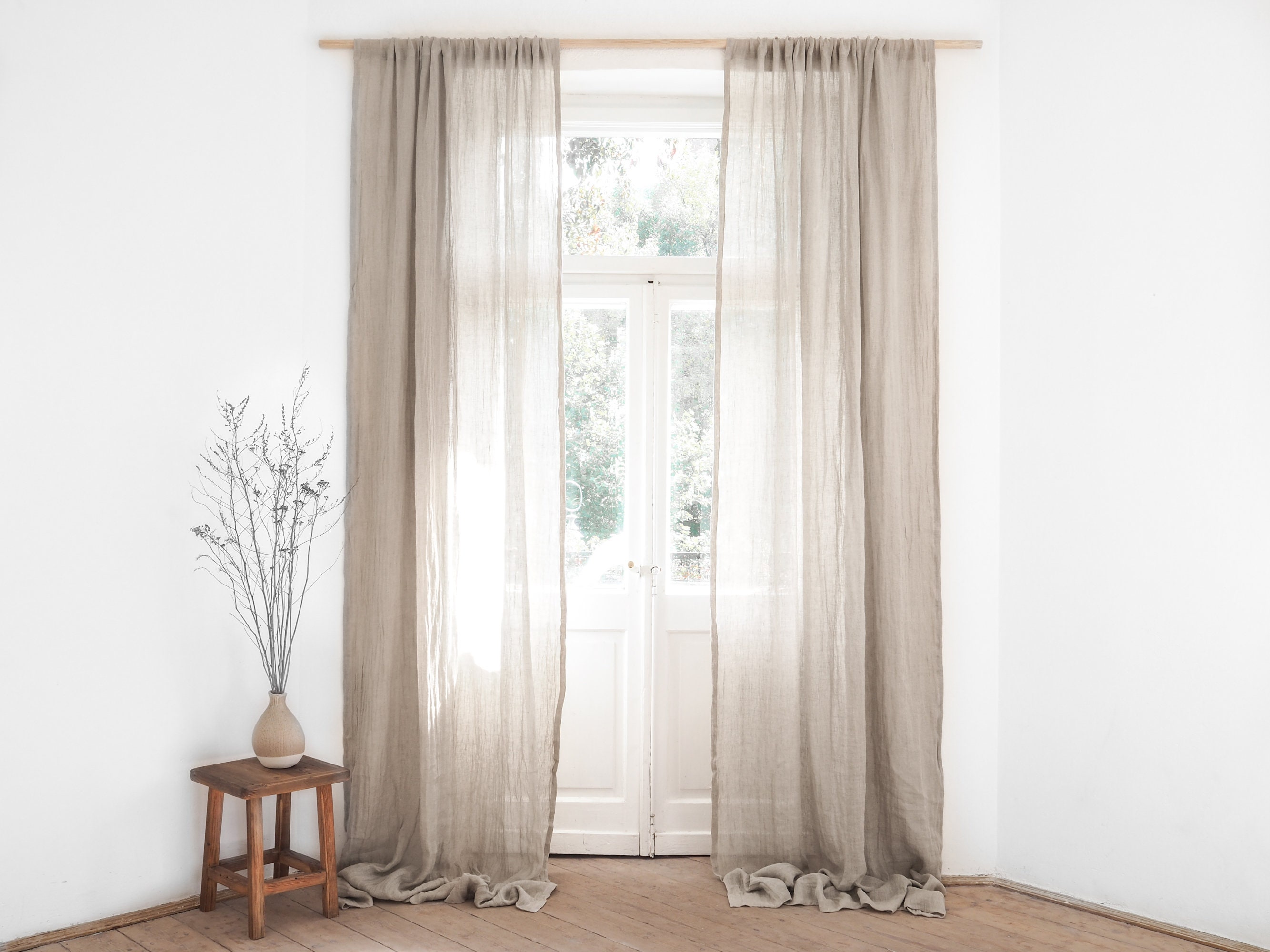 Natural Linen Sheer Curtain. Linen Day Curtain. Linen Muslin - Etsy Canada