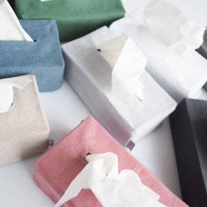 Pure White Linen Tissue Box Cover. Minimalist Home Decor. - Etsy