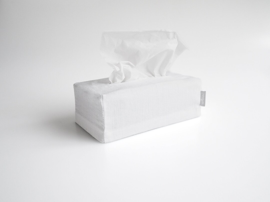 Pure White Linen Tissue Box Cover. Minimalist Home Decor. - Etsy