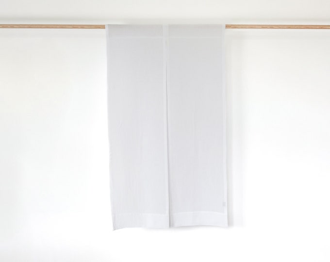 Japanese Style Noren Curtain - Natural Linen Ramie - Natural Dyed - Ash ...