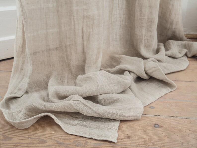 Natural Linen Sheer Curtain. Linen Day Curtain. Linen Muslin - Etsy