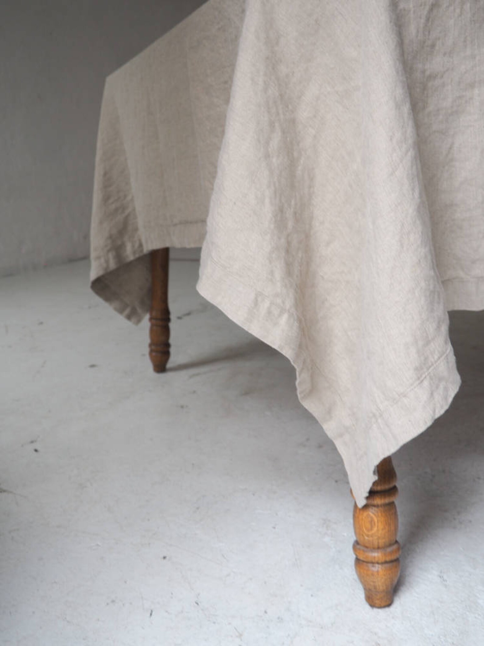 Natural Linen Tablecloth With Edge Made of Prewashed Linen - Etsy