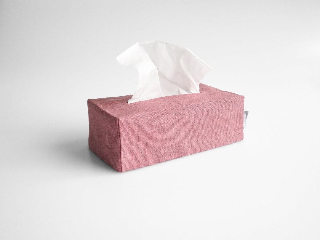 Dusty Pink Tissue Box Cover. Linen Tissue Box Case. - Etsy