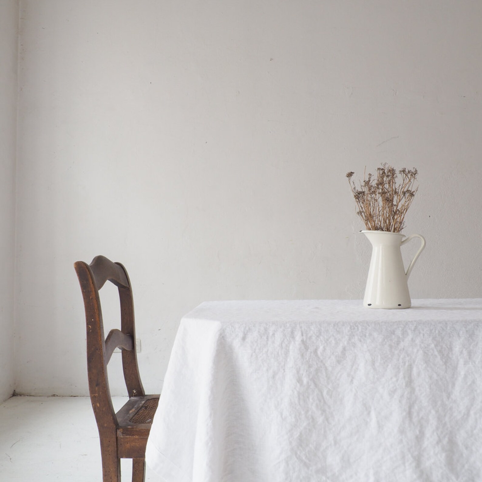Natural Linen Tablecloth With Edge Made of Prewashed Linen - Etsy