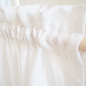 White Linen Curtain Panel. Made of Stonewashed Medium Linen (160 G/m2 ...