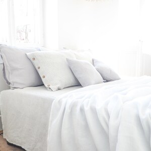 Pure white linen blanket summer beach blanket Bedspread | Etsy