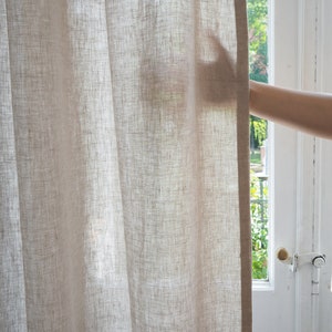 Rustic Chic Linen Curtain Panel With Soft Ruffles - 100% Pure Linen ...