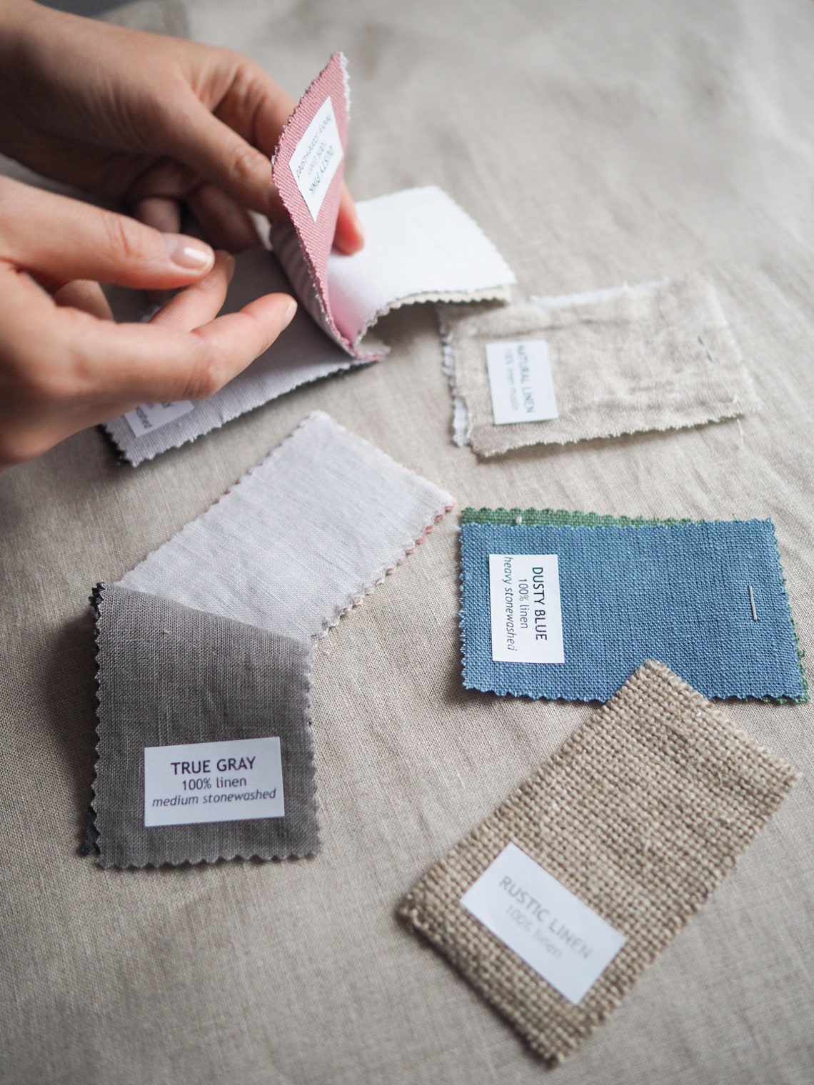 Fabric Samples. A Set of Linen Samples. Small Fabric Swatches. | Etsy