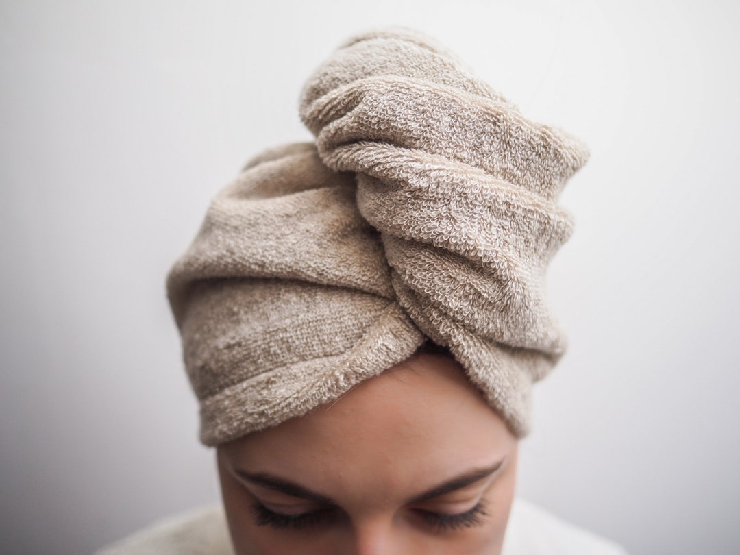 Natural Linen Terry Turban. Hair Care Turban. Bath Turban. SPA Turban ...