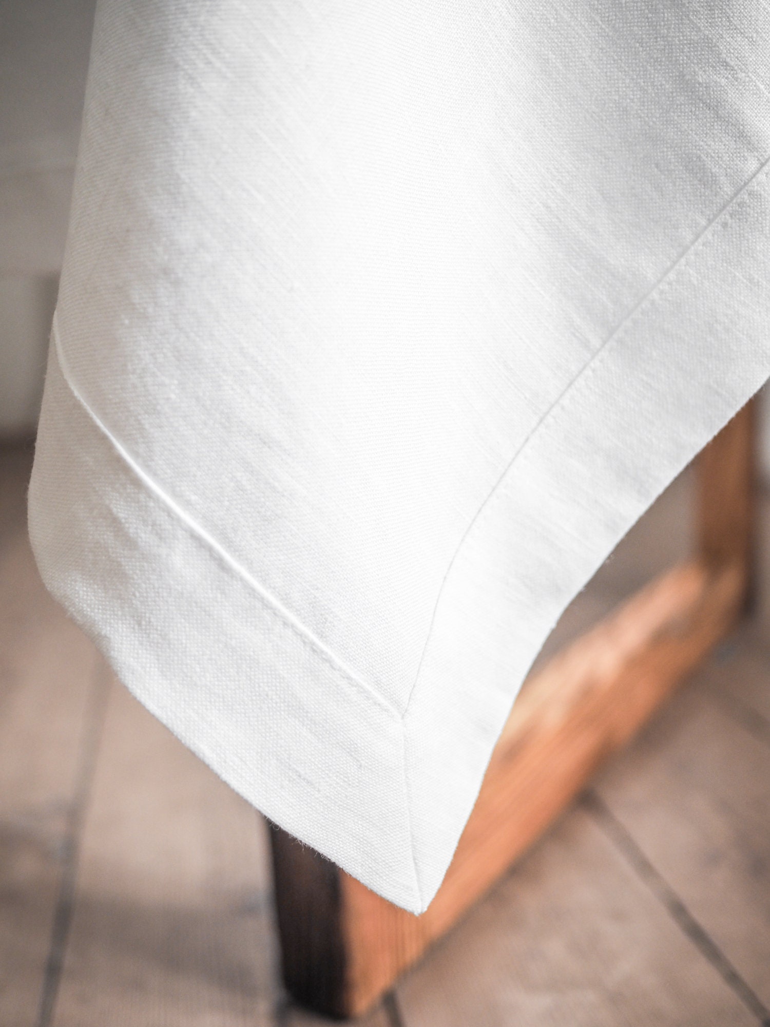 White linen tablecloth. Heavy linen tablecloth. Solid linen | Etsy