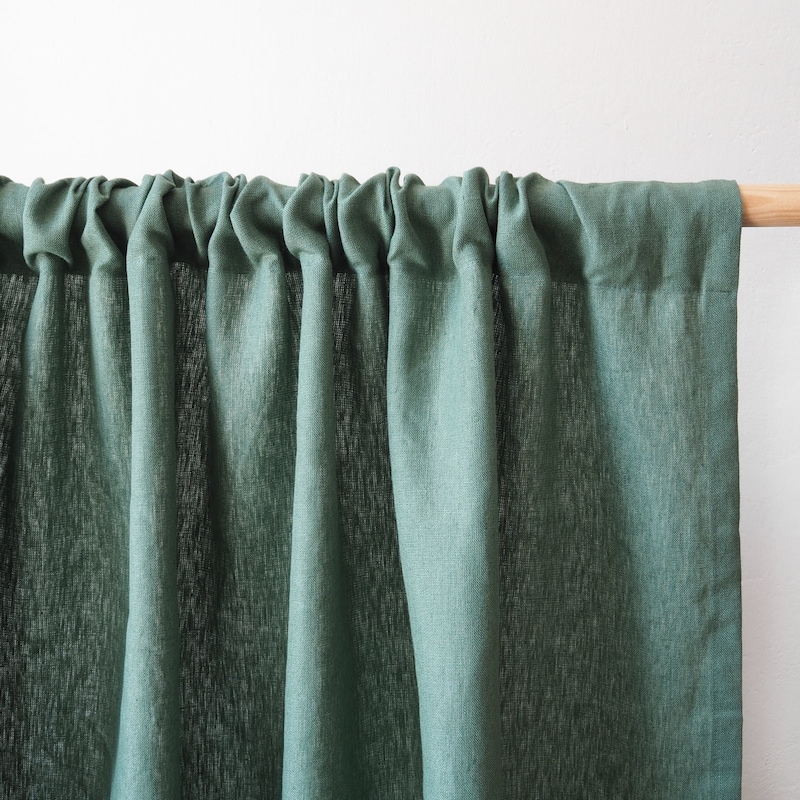 Green Linen Curtains - Etsy