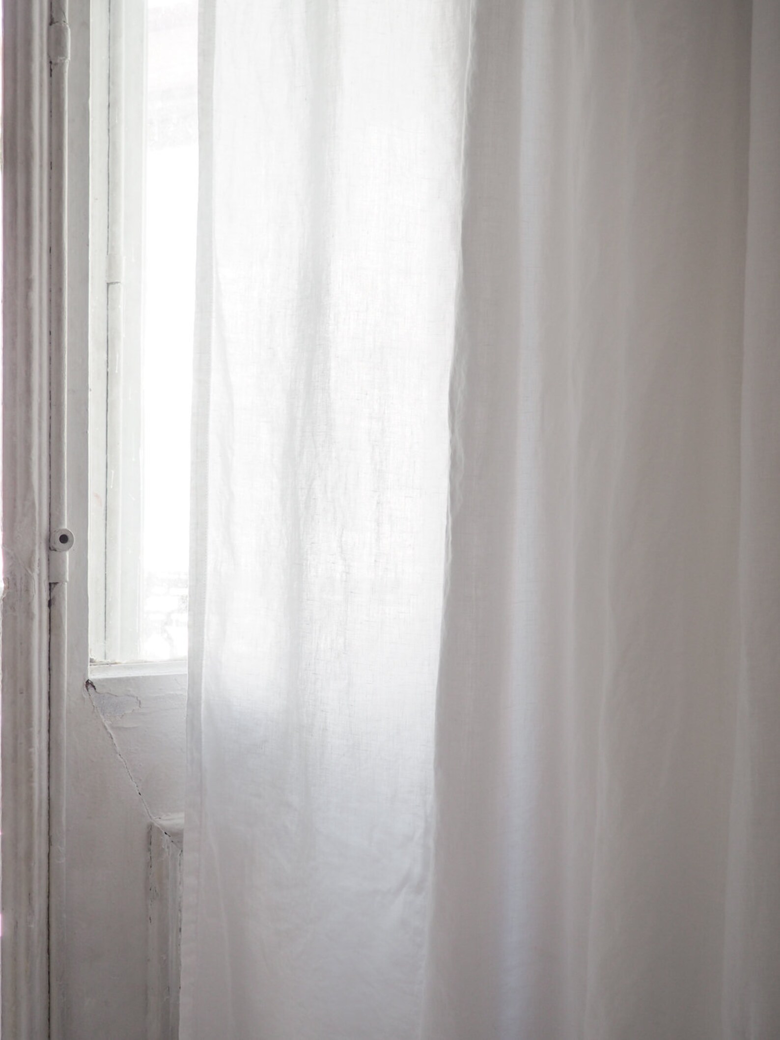 White Linen Curtain Panel. Made of Stonewashed MEDIUM LINEN - Etsy