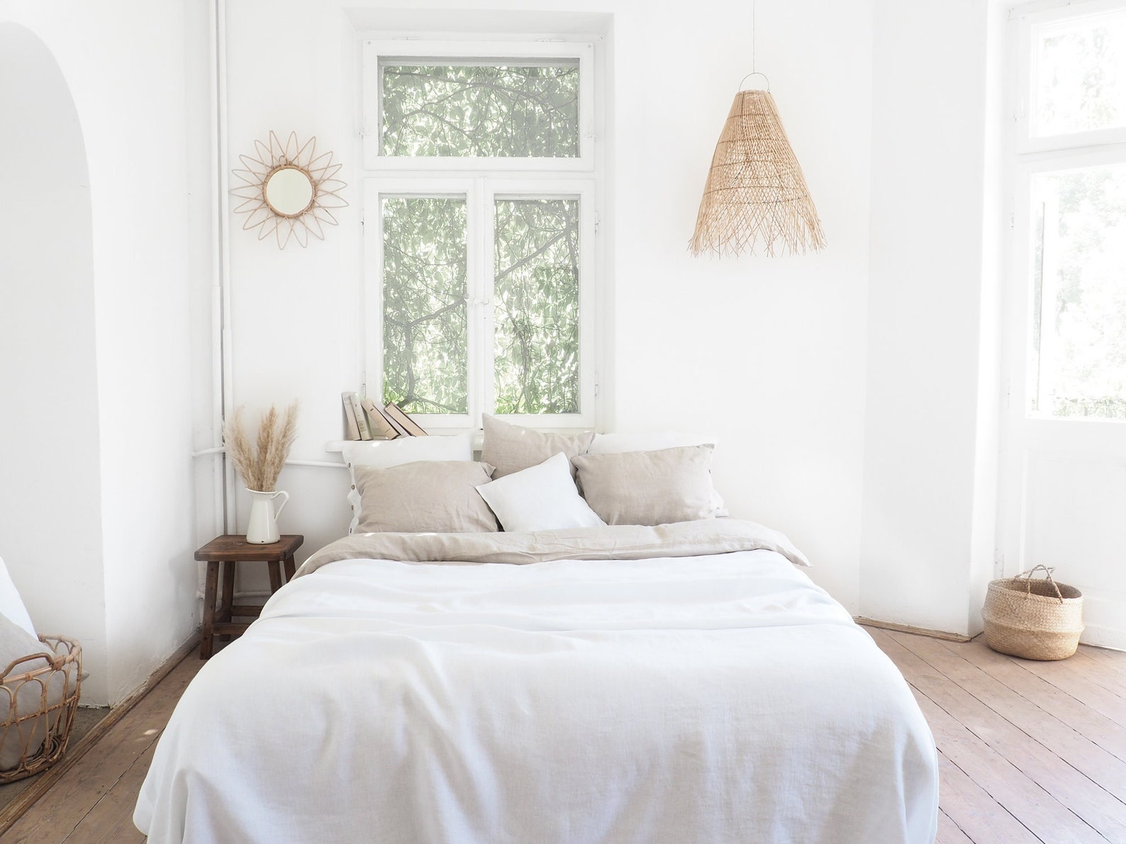 Pure White Linen Blanket Summer Beach Blanket Bedspread - Etsy