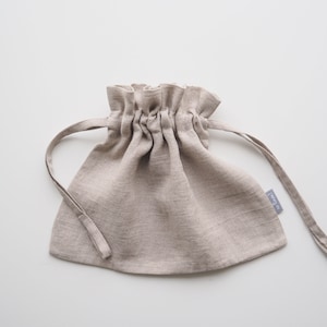 Linen Drawstring Bag. Linen Pouch, Soft Linen Storage Bag in Natural ...
