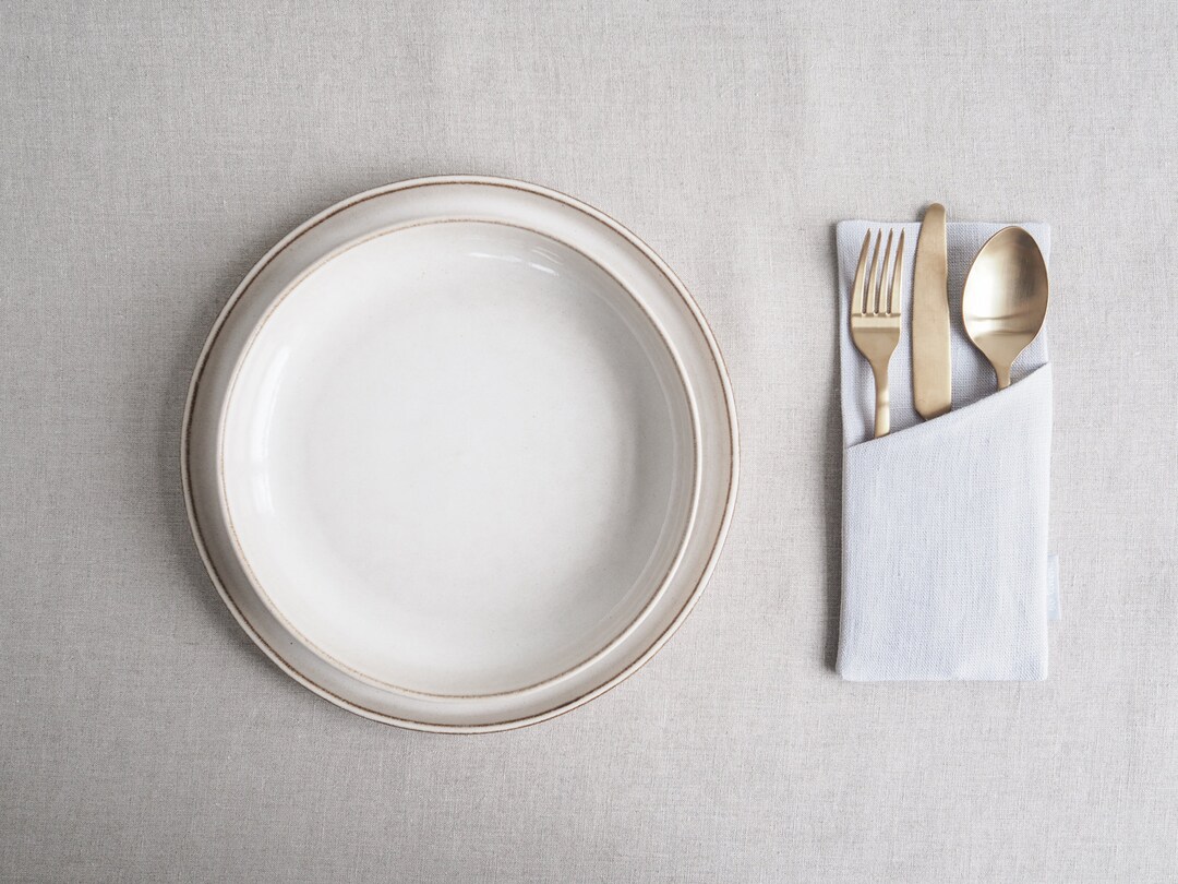 Linen Cutlery Case. Linen Silverware Pocket in Light Gray. - Etsy