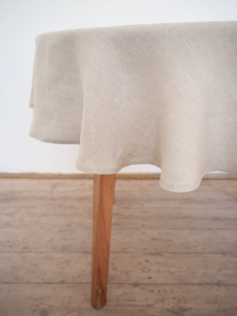 Natural Linen Tablecloth Round Tablecloth Stonewashed - Etsy