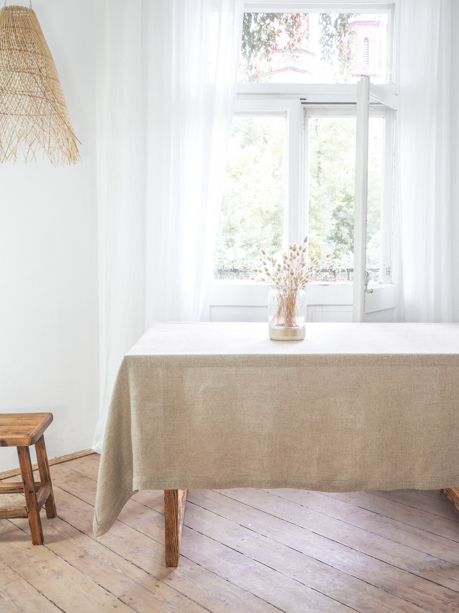 Linen tablecloth. Rustic linen tablecloth. Farmhouse | Etsy