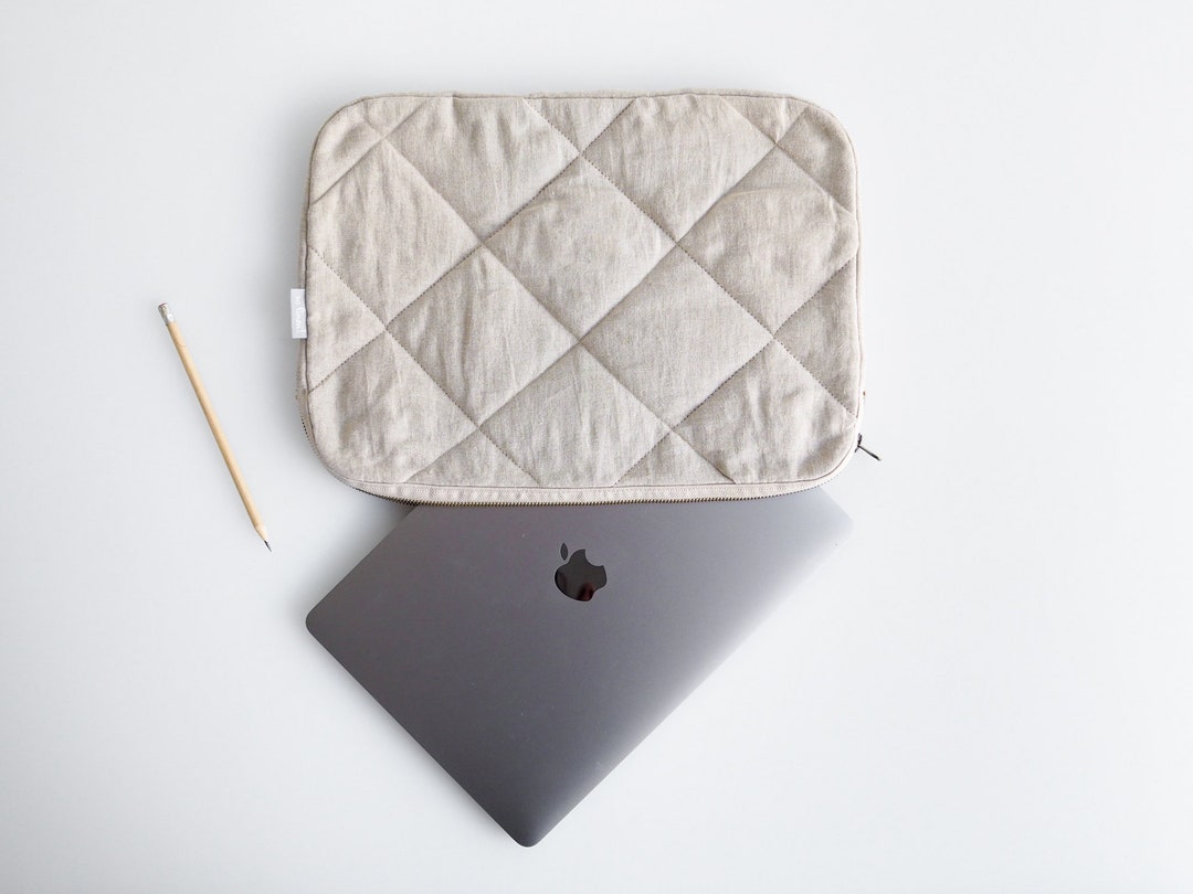 Natural Linen Laptop Sleeve With Soft Padding. Eco-friendly Linen ...