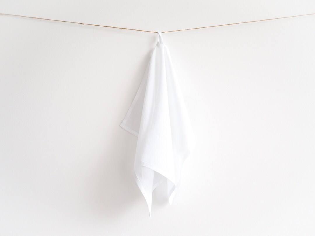 White Linen Kitchen Towel. Handmade by so Linen! - Etsy