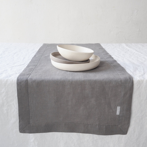 Gray Table Runner - Etsy