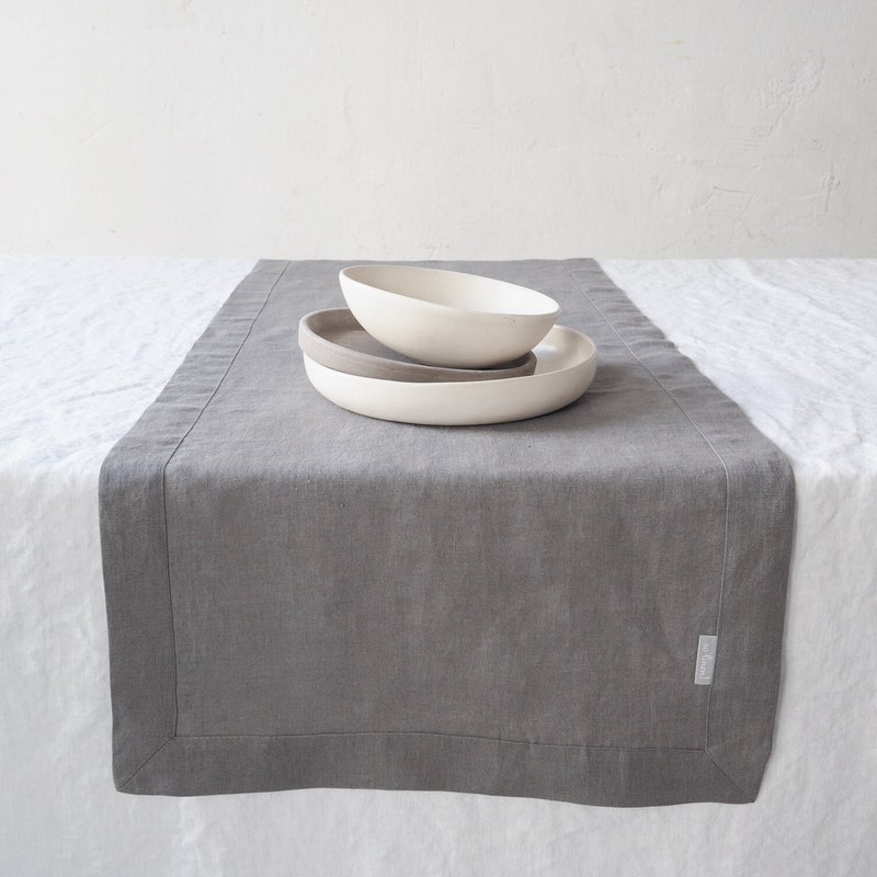 Grey Table Runner - Etsy