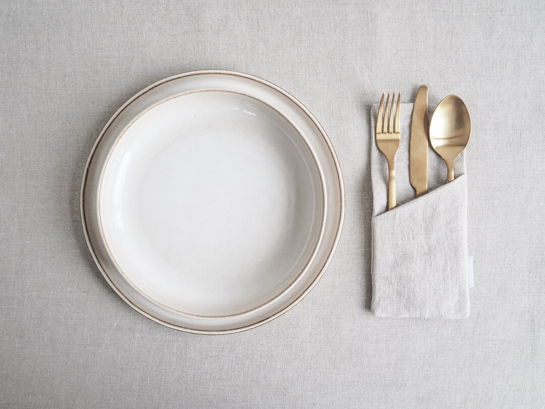 Natural Linen Cutlery Case, Stonewashed Silverware Holder - Etsy