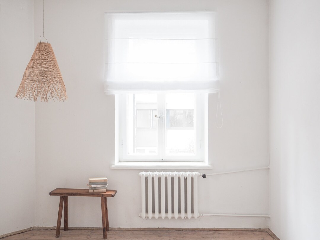 White Sheer Linen Roman Blind MUSLIN LINEN Roman Blind - Etsy