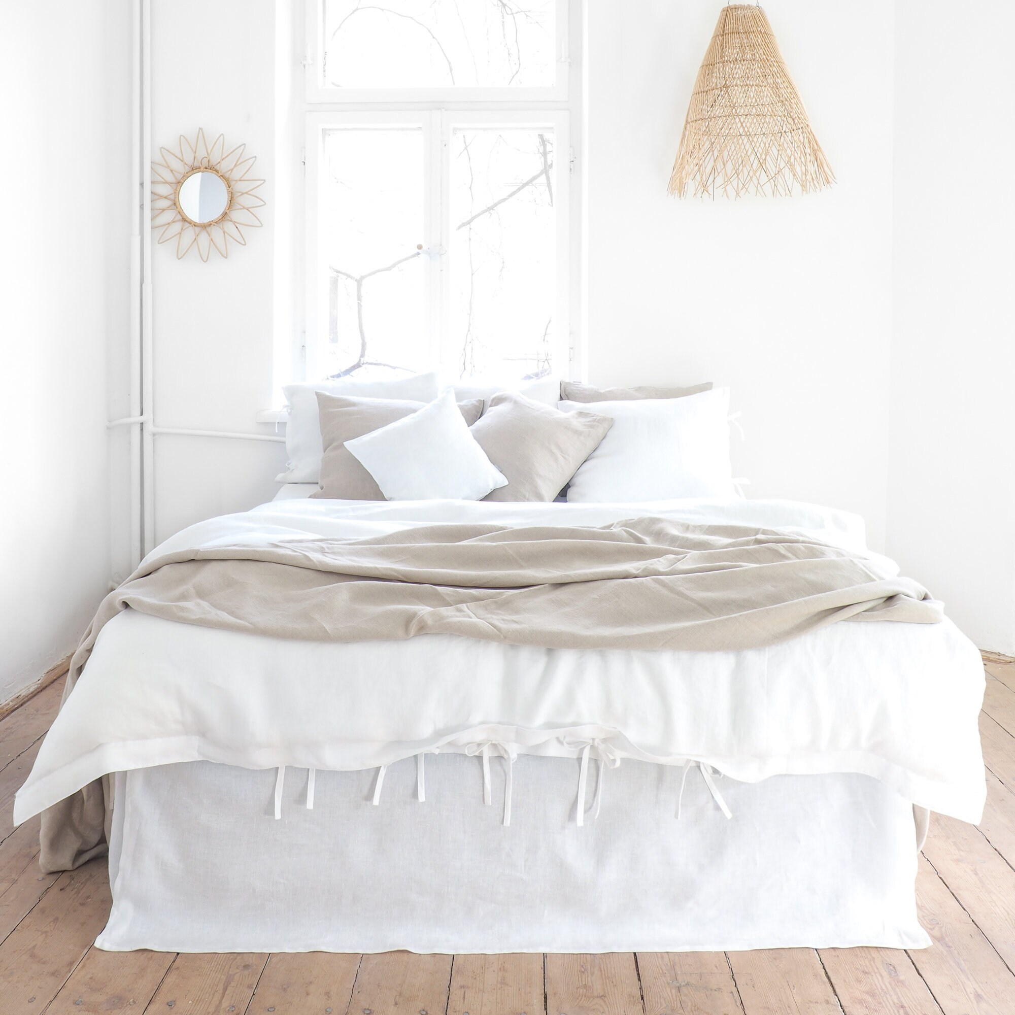 White LINEN DUVET COVER. Queen size king size linen bedding. | Etsy