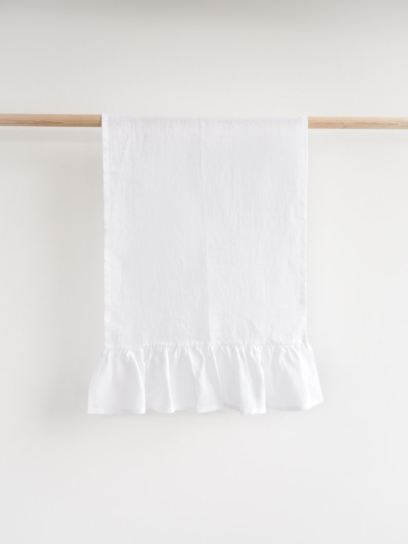 Farmhouse Dish Towels. Rustic Linen Towels With Ruffles. - Etsy