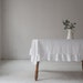 Ruffled Linen Tablecloth. Farmhouse-style Linen Tablecloth - Etsy