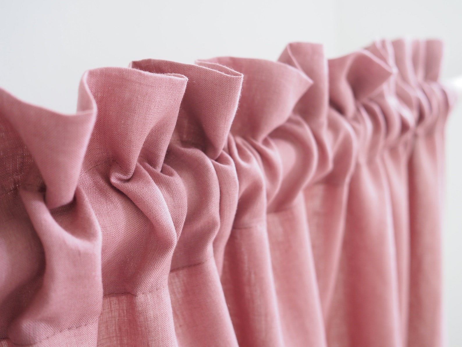 Pink Linen Curtain Made of MEDIUM LINEN 160 G/2. Bedroom - Etsy