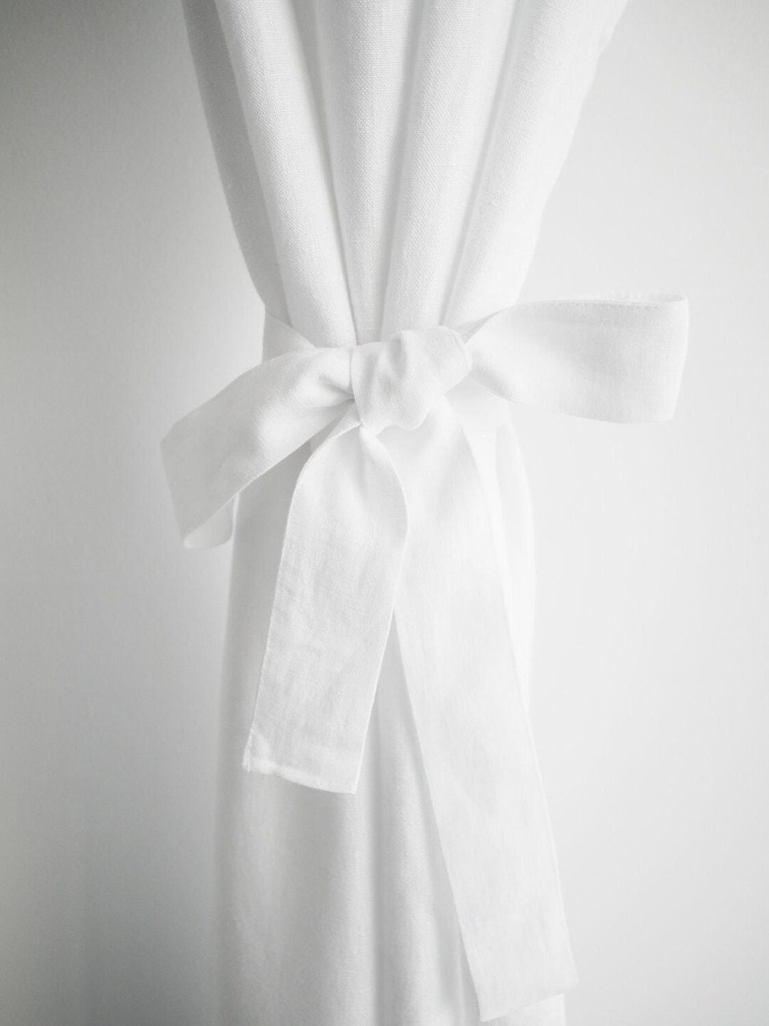 Linen Curtain Belt Made From Medium Linen (160 G/m2)/ Pure White ...