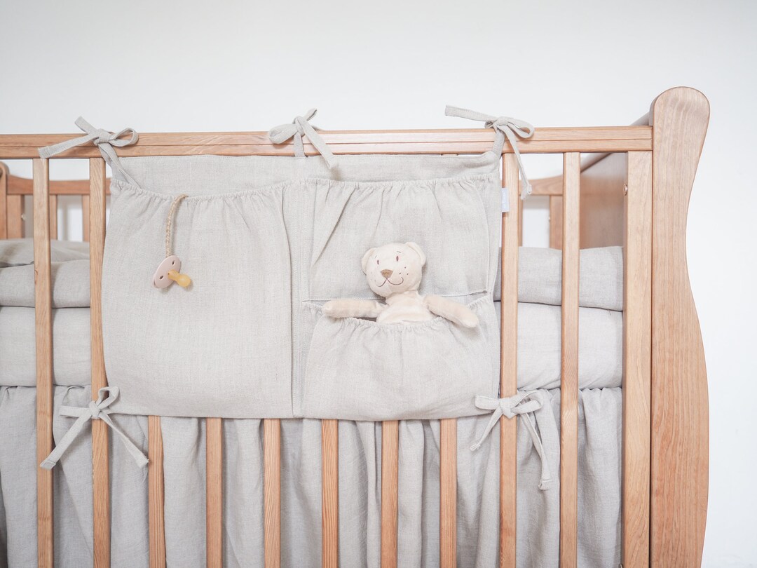 Linen Crib Organizer. Nappy Organizer for a Nursery in Natural Linen ...