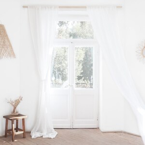 Sheer Linen Curtain. Linen Muslin Drape. Linen Muslin Curtain | Etsy