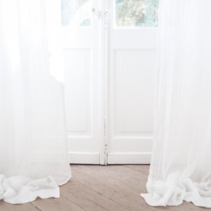 Sheer Linen Curtain. Linen Muslin Drape. Linen Muslin Curtain Panel. - Etsy