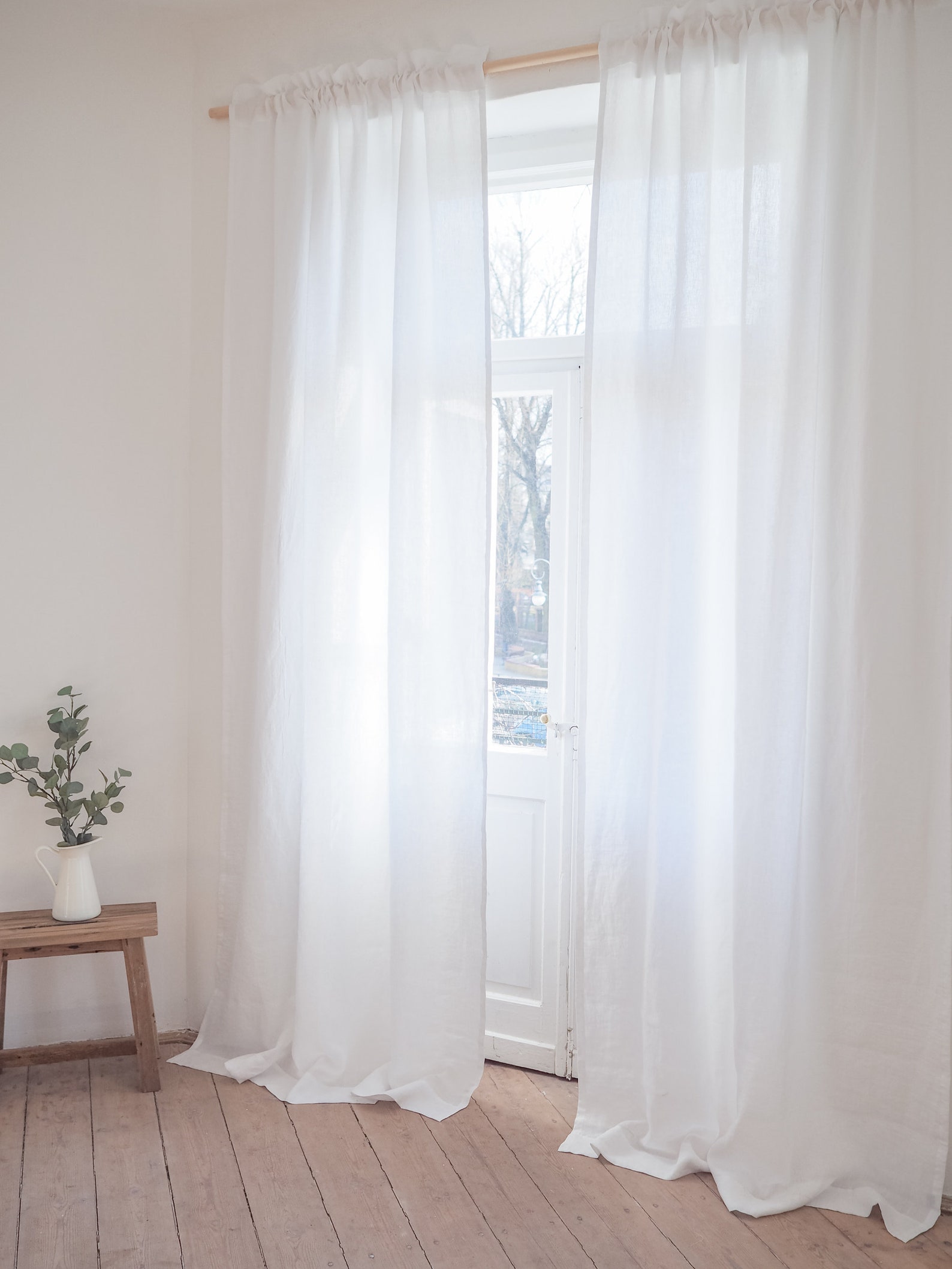 White Linen Curtain Panel. Made of Stonewashed MEDIUM LINEN - Etsy